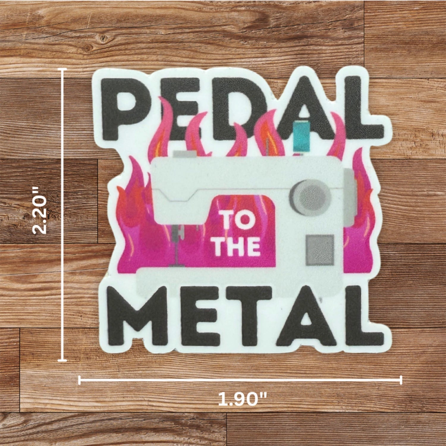 "Pedal to the Medal" Sticker – Running Doe Quilts